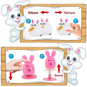 Small Pull Back Toy Cars Set,12 PCS Mini Racing Vehicles for Holiday Birthday Party Favors,Goodie bag Stuffers,Classroom Prizes,Bulk Toys for Kids (Easter Bunny Rabbit Egg Basket Stuffers,Pop Up Toys)