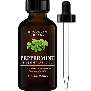 Brooklyn Botany Peppermint Essential Oil – 100% Pure and Natural – Premium Grade Oil with Dropper - for Aromatherapy and Diffuser - 1 Fl Oz