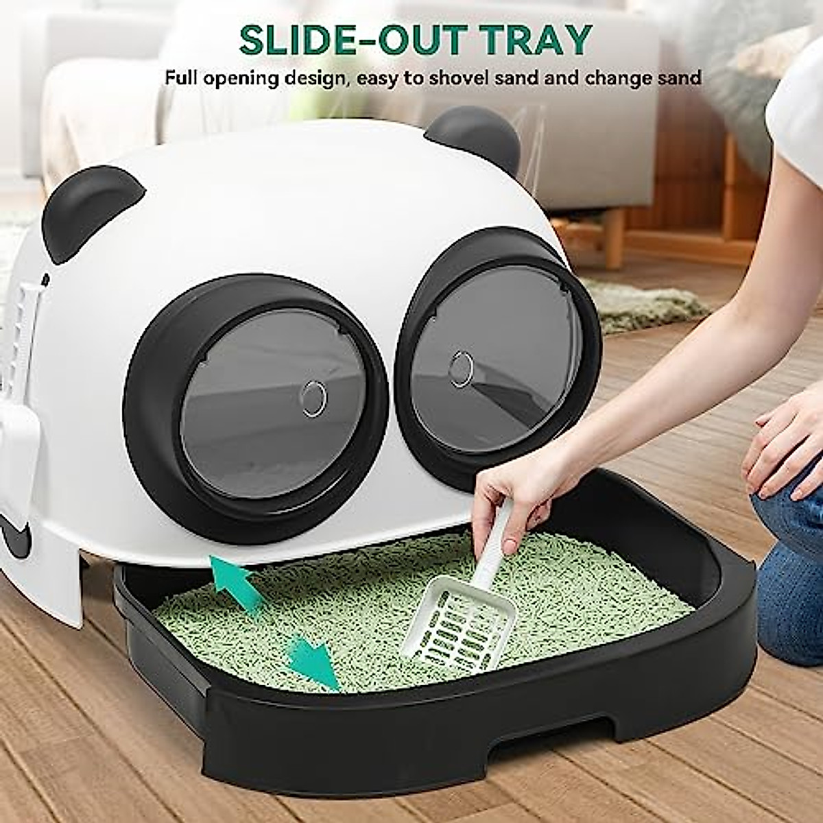YITAHOME Large Enclosed Cat Litter Box with Litter Scoop, Anti-Splash Closed Litter Boxes for Two Cats, No Installation Required, Easy to Clean