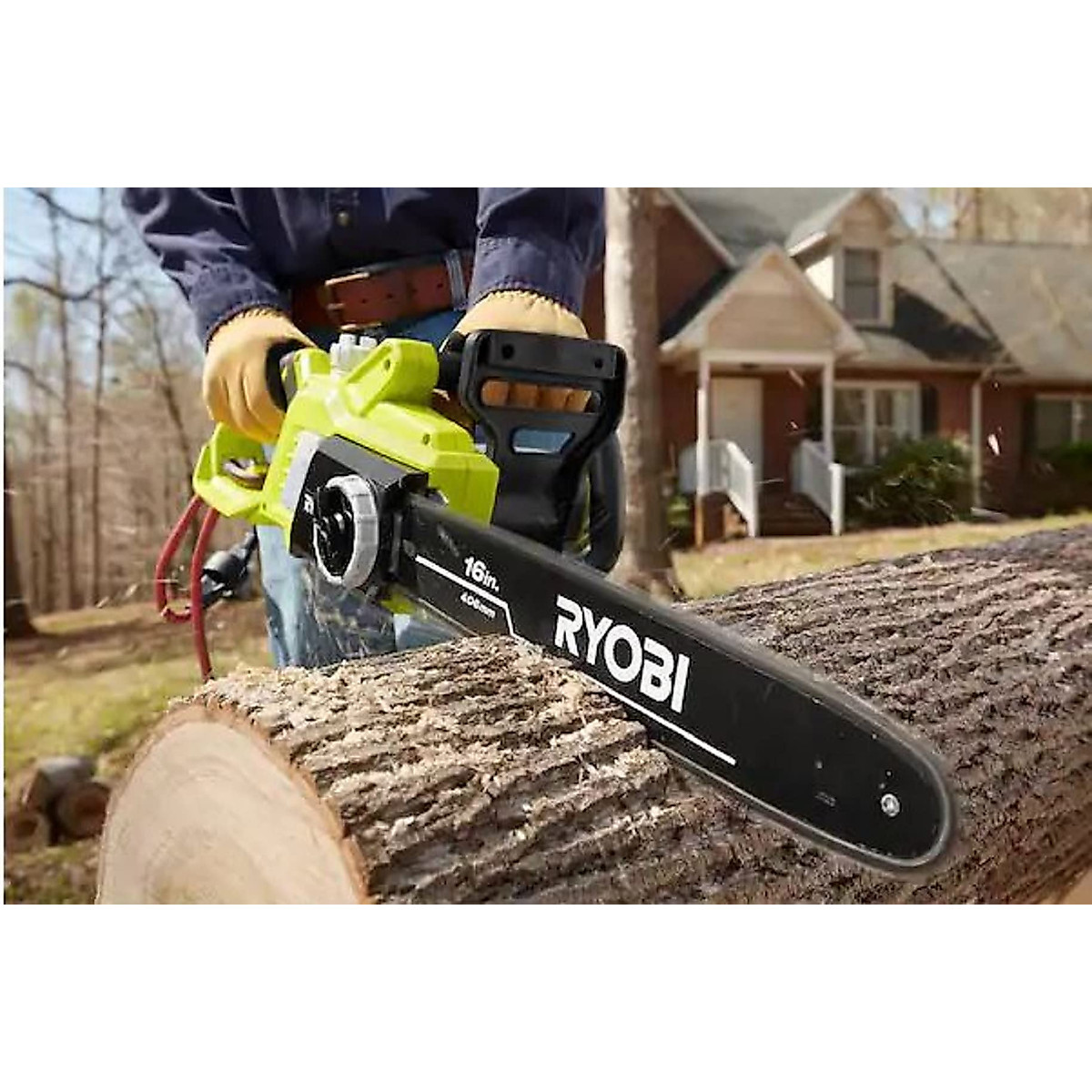 RYOBI 16 in. 13 Amp Electric Chainsaw With Auto Oiler (Renewed)