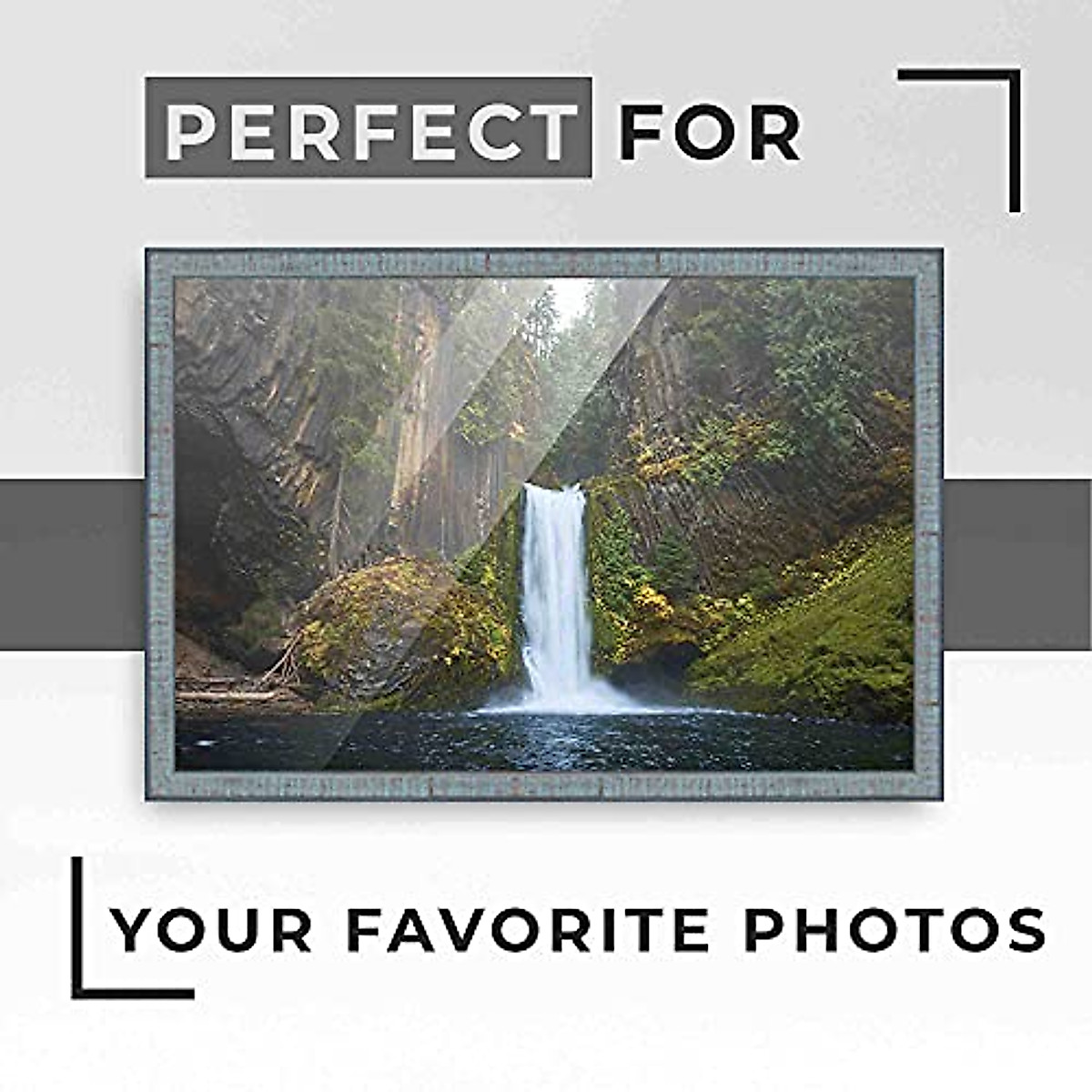 36x24 Frame Blue Scuffed Farm Board Solid Wood Picture Frame Width 0.75 Inches | Interior Frame Depth 0.5 Inches | Kingsley Blue Distressed Photo Frame Complete with UV Acrylic, Foam Board Backing &