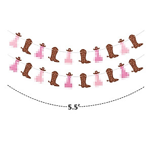 Pink & Brown Boot and Cowboy Hat Garland Nash Bash Banner for Nashville Bachelorette Party Western Cowgirl Last Rodeo Last Hoedown Bachelorette Party Decorations