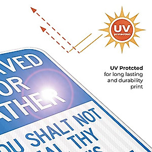 Reserved For Father Thou Shalt Not Steal Thy Priest's Parking Space Sign, 12x18 Inches, 3M EGP Reflective .063 Aluminum, Fade Resistant, Made in USA by Sigo Signs