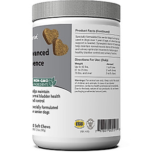 NaturVet Senior Advanced Incontinence Dog Supplement – Helps Support Dog’s Bladder Control, Normal Urination – Includes Synergistic Blend of Botanicals – 120 Ct. Soft Chews