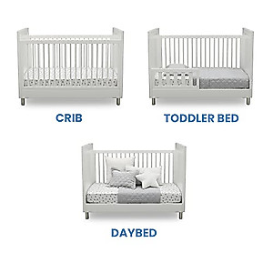 Delta Children Simmons Kids Avery 3-in-1 Convertible Crib with Toddler Rail, Greenguard Gold Certified, Bianca White…