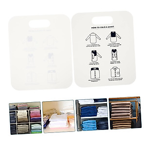 GREENADSCAPE 2pcs Shirt Folding Board Lining Cardboard for Shirt Clothes Folding Storage Laundry Folders Garment Laundry Table Folding Board Cabinet Hanger Laundry Folding Board Plieur Pp White