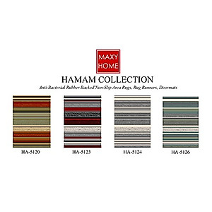 Rubber Backed Runner Rug, Runner 84 inch x 22 in (7 ft Runner), Multicolor Striped, Non Slip, Kitchen Rugs and Mats