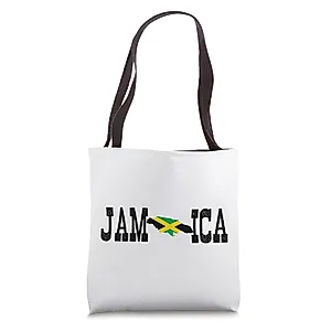 Jamaica Jersey for Love Jamaica Flag Silhouette Jamaican Tote Bag
