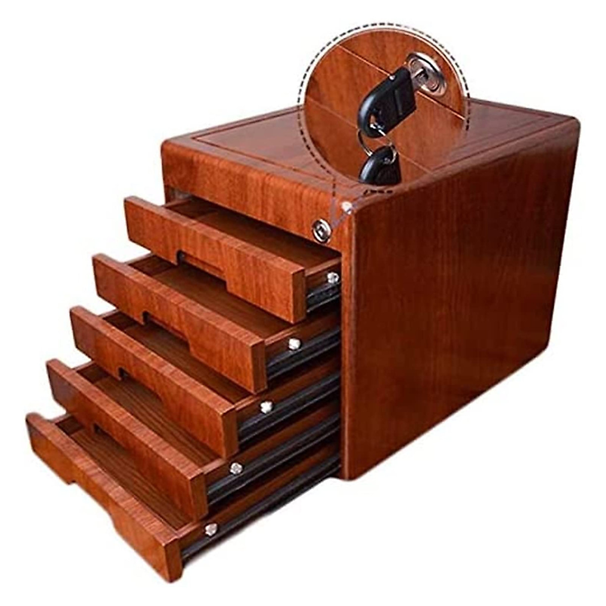 File Cabinets with Lock Office Desktop 5 Layers Drawer Type Flat File Cabinets A4 Paper Desk Storage Cabinet