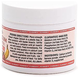 Fluker's Repta Strawberry-Banana Flavored Calcium with Vitamin D3 (2oz) - Includes Attached DBDPet Pro-Tip Guide