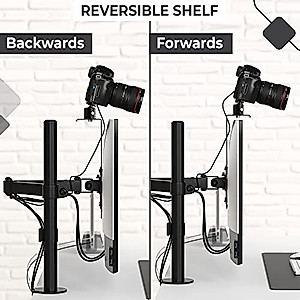 HumanCentric DSLR Monitor Mount – Monitor Shelf for Desk Camera Mount, Light Webcam and Microphone Camera Shelf for Monitor VESA Arm, Replace Clamp Tripods for Camera Desk Mount, Large