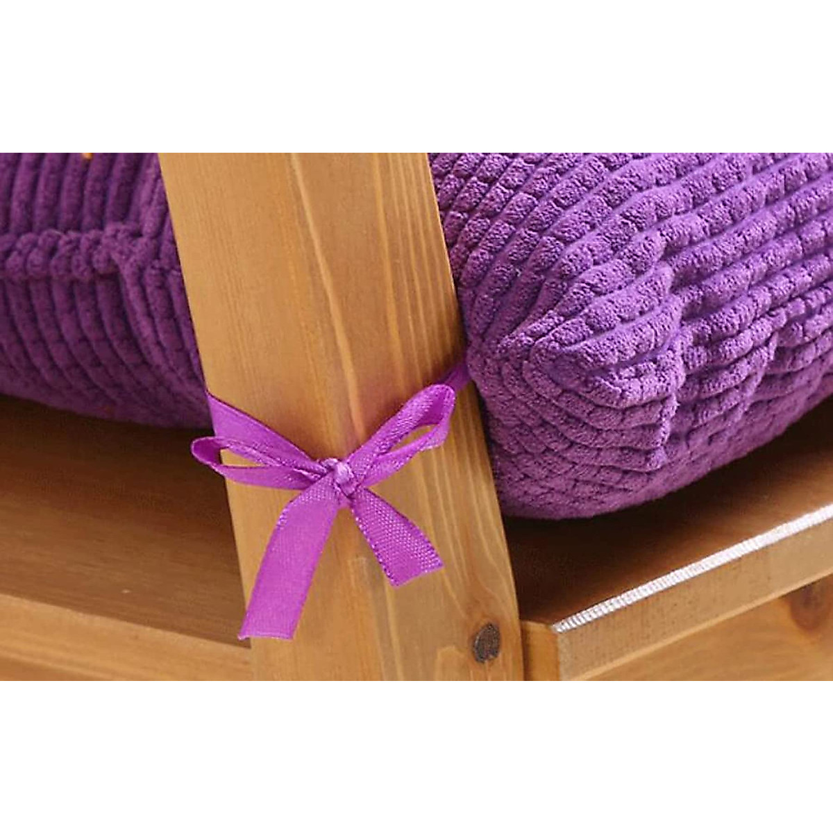 Corduroy Chair Cushion with Ties, Nonslip Tufted Seat Cushions Kitchen Dining Chair Pads with Ties Office Car Sitting Chair Pads (17in X 17in, Blue)