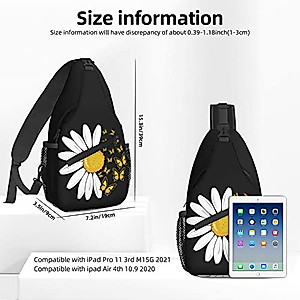 NiuKom Sunflower Daisy Butterfly Crossbody Bags for Women Trendy Sling Backpack Men Chest Shoulder Bag Gym Cycling Travel Hiking Daypack