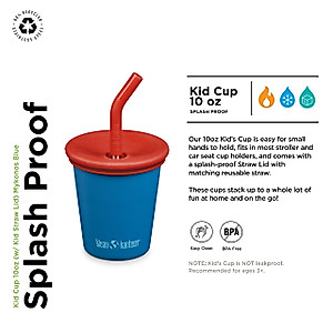 KLEAN KANTEEN Mykonos Blue Kid Cup with Straw Lid, 1 EA
