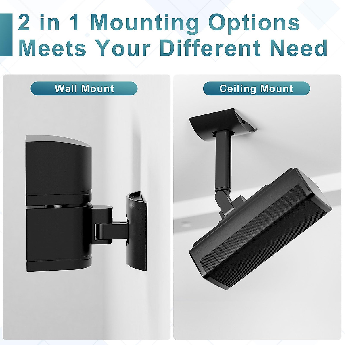 Yimaut (2 Pack) Ceiling/Wall Mount Bracket for Bose Cube Speaker,for UB-20,UB20 Series II, WB-50 Series II, Lifestyle 600, V35, V25, V10, T20, V20, V30, CineMate 520, CM520, Acoustimass Series Black