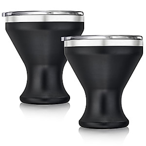 JILLMO Martini Glasses, Insulated Margarita Glasses, Set of 2, Black
