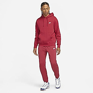 Nike Men's Sportswear Fleece Jogger Athletic Pants (as1, Alpha, x_l, Regular, Regular, Pomegranate/Pomegranate/White, X-Large)