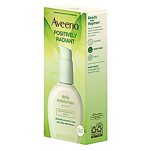 Aveeno Positively Radiant Daily Face Moisturizer with Broad Spectrum SPF 15 Sunscreen and Soy Extract, 4 fl. oz