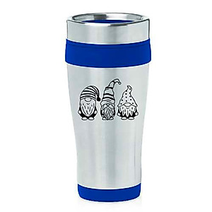16oz Insulated Stainless Steel Travel Mug Coffee Mug Tumbler Gnomes (Blue)