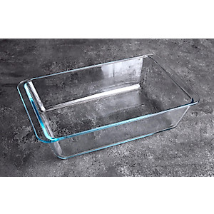 Deep Clear Glass Baking Dish, Rectangular Tempered Glass Baking Pan, The Largest casserole dish. -5.4 Liter