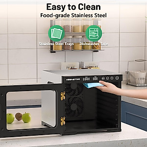 KEENSTAR Food Dehydrator for Jerky 1000W, 9 Stainless Steel Trays, 165℉ Temperature Control, 8.7ft² Drying Space, 48H Timer, Dryer Machine for Dog Treats, Herb, Veggies, Meat, Fruit