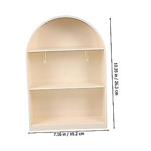 CAXUSD Wall Storage Rack Rustic Shelf Cube Desktop Ladder Plant Table Display Stand Rock Display Case Wall Mounted Crystals Racks Display Shelf Wall Shelves for Bedroom White Plastic