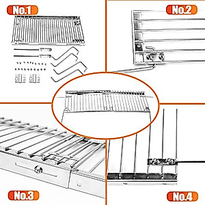 Utheer 13.4''-25.2'' Warming Rack for Charbroil Grill Replacement Parts 2&3&4 Burner 463347017 463376018P2 466347017 463625217 463371116 463673017 Stainless Steel Grill Adjustable Warming Grates