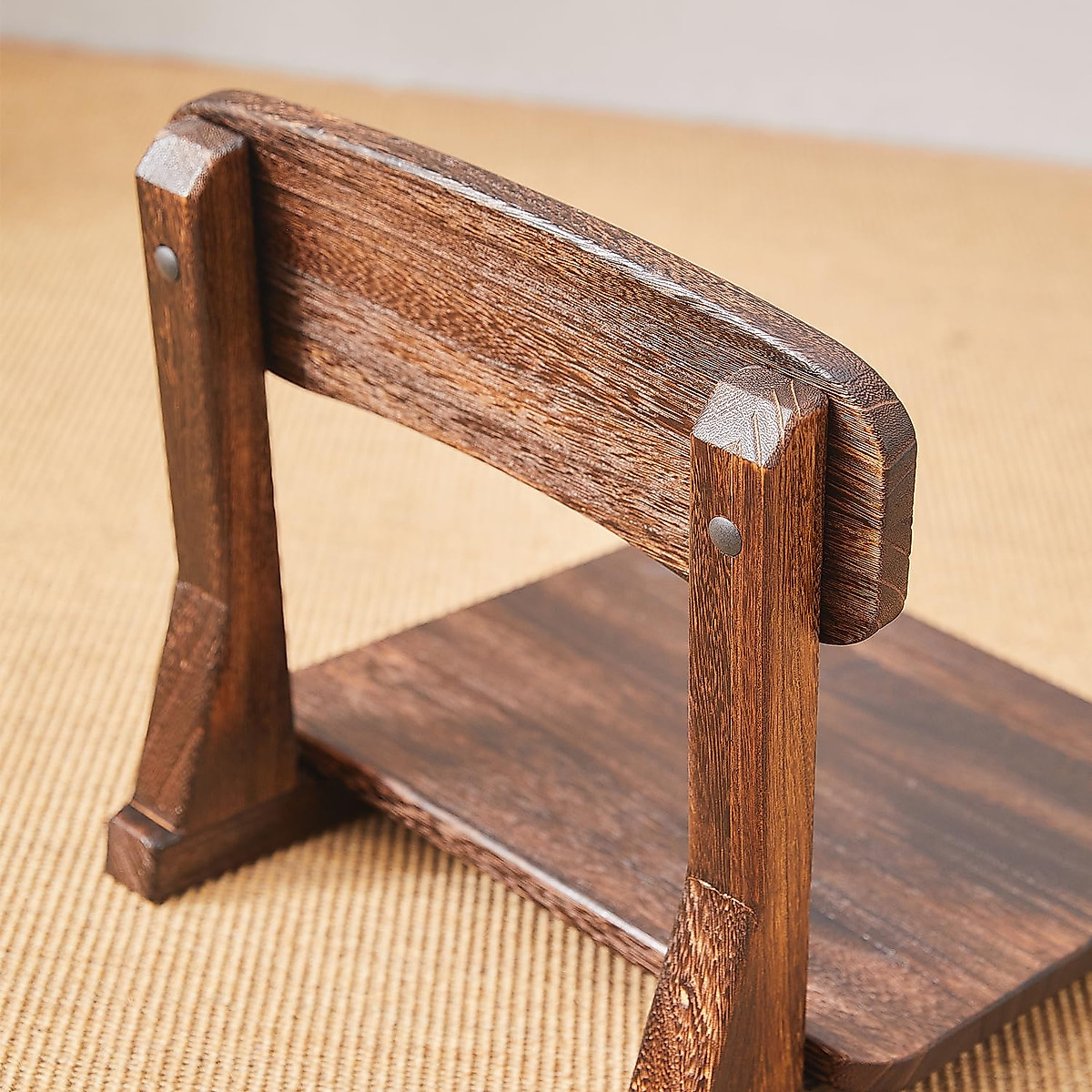 GZQWDC Japanese Floor Chair,Tatami Zaisu Meditation Yoga Chair Indoor Outdoor with Back Support,Bed Chair,Floor Seating (Wood)