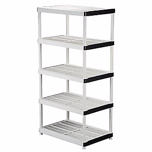 HDX 128974 36 in. W x 72 in. H x 24 in. D 5-Shelf Plastic Ventilated Storage Shelving Unit