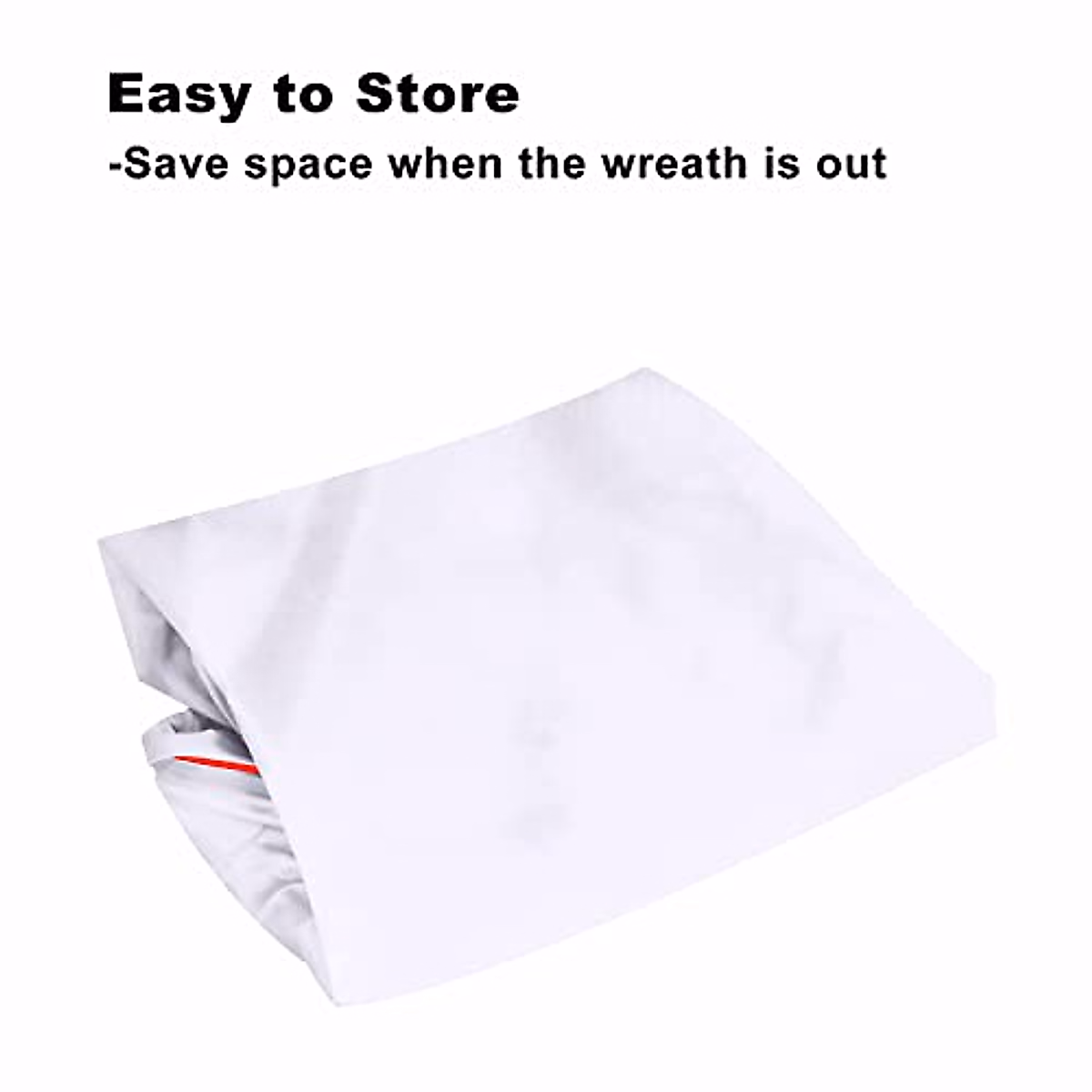 TQS 30" Christmas Garland Ornaments Wreath Storage Bag - Christmas Large Wreath Storage Container - Reinforced Wide Heavy Duty Handle and Double Sleek Zipper -Protect Your Party Decorations - White