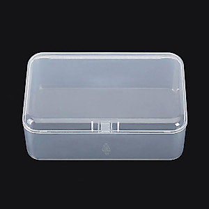 12 Pack Rectangular Clear Plastic Organizer Storage Box Containers with Lid for Beads and More (3.54 x 2.36 x 1.38 Inch)