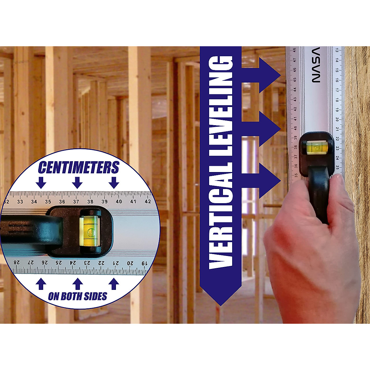 Aluminum Straight Edge Ruler with Handle, It is A Aluminum Ruler, A Straight Edge ruler and A Centimeter Ruler, Ideal Ruler for Cutting, Much Safer Because of The Handle. Easy to Use and Light Weight.