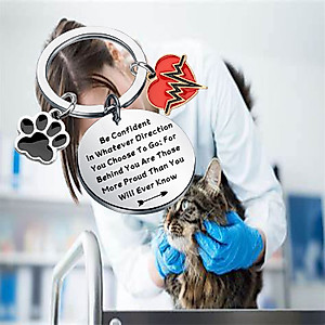 LQRI Vet Tech Keychain Veterinary Medicine Graduation Gifts New Veterinarian Gifts Be Confident in Whatever Direction You Choose to Go Keychain Vet Student Gift (Vet Tech)