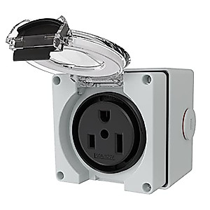 STARELO 50Amp Power Outlet Box,NEMA 5-50R Receptacle 125Volt,Outdoor dustproof and Weatherproof for RVs, Electric Vehicles, generators, Welding Machines, etc.ETL Listed.(NEMA 5-50R Box)