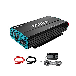 Renogy 300 Watts 12 Volts Monocrystalline Solar RV Kit with 30A PWM LCD Charge Controller/Solar Panel Connectors/Tray Cable/Corner Bracket Mount/Cable Entry & 2000W Pure Sine Wave Inverter 12V DC