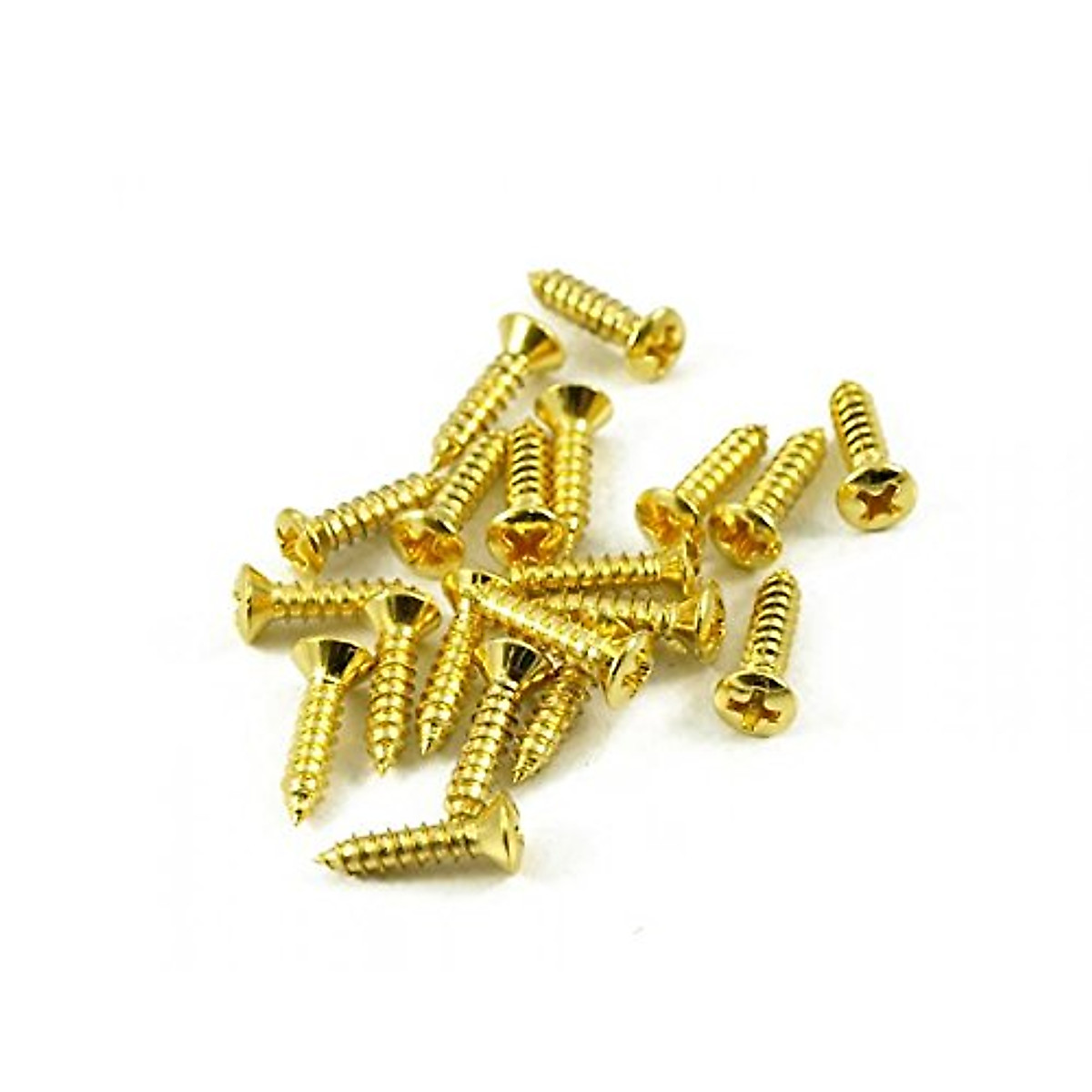 20 Pack Guitar Pickguard Backplate Jack Plate Screws Gold Finish 12mm X #4