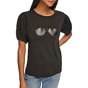 Karl Lagerfeld Paris Women's Casual Sunglass Top Logo, Black