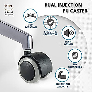 Enjoy Caster | 2 Inch Office Chair Casters for IKEA Office Chairs | Dual Injection Polyurethane Wheels for Hardwood Floor Protection (5007BUG-14-IK)