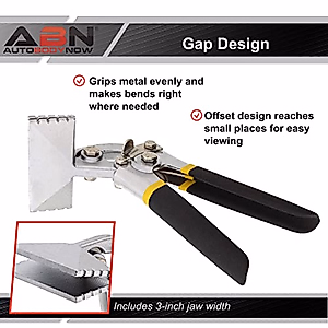 ABN Hand Seamers Sheet Metal Tool - 3 Inch Offset Metal Bending Pliers for Roofing, Siding, HVAC, and More