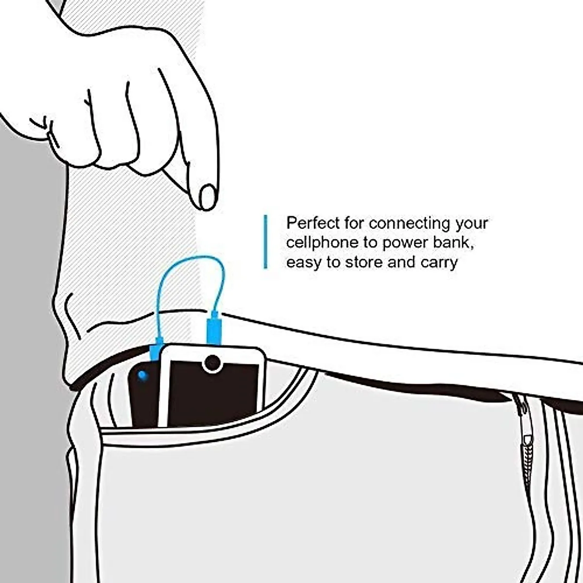 Short MicroUSB Cable Compatible with Your Gionee Pioneer P5 Mini with High Speed Charging. (1Black,20cm,8in)