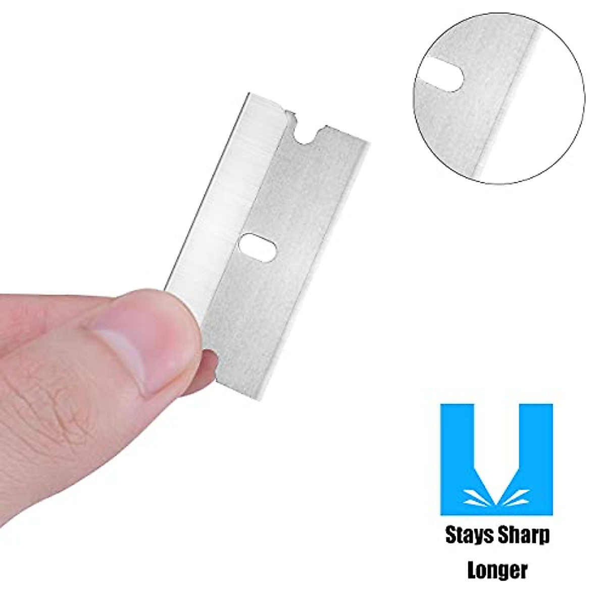 JIKIOU 200PCS Single Edge Razor Blades, Industrial Scraper Razor Blades, One Edge Razor Blade, Replacement Box Cutter Blades, Suitable for Removing Labels, Decals, Stickers