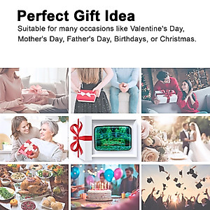 Kaabao Credit Card Holder Small RFID Blocking Wallet Business Metal Slim Mini Aluminum Hard Case for Women Men Gift (Japanese Bridge and Water Lily Pond)