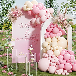 Bride Balloon Arch Garland Pastel Pink For Bridal Baby Shower Party Decoration Bobo Clear Nude Cream Double-Stuffed Girl Women Princess Ivory White