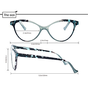 MODFANS 4 Pack Cat Eye 1.5 Reading Glasses for Women,Fashion Ladies Design Comfortable Spring Hinge Stylish 4 Pair Women Readers with 4 Pouch