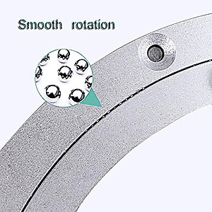 Heavy-Duty Mute 5-23 Inch Aluminum Lazy Susan Bearing Turntable Ring Swivel Plate Hardware for Heavy Loads,Silver Base