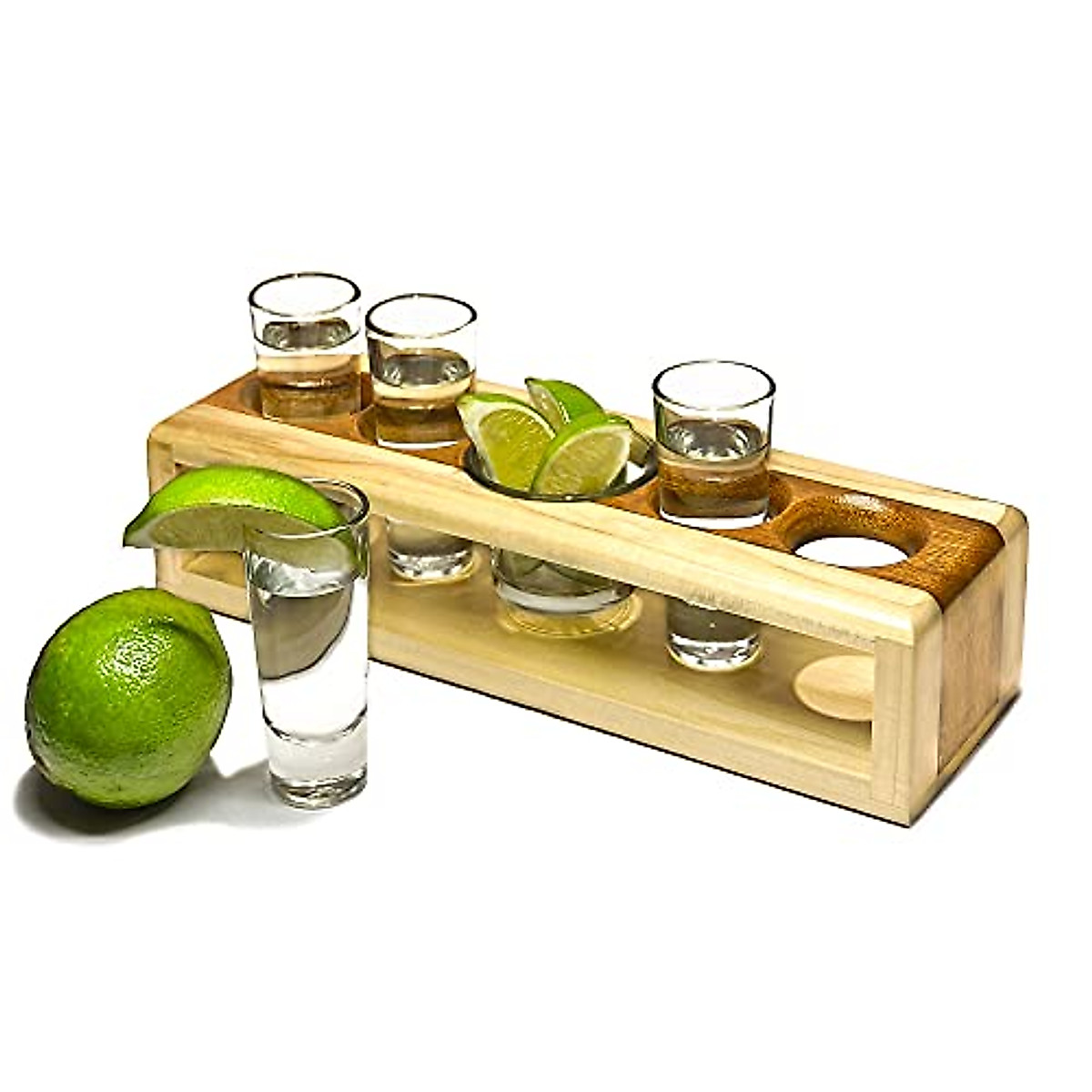 Tequila Shot Glass Serving Tray | Shot Flight, Shot Caddy, Shot Glass Set, Shot Glass Display and Storage … (Center Dish)