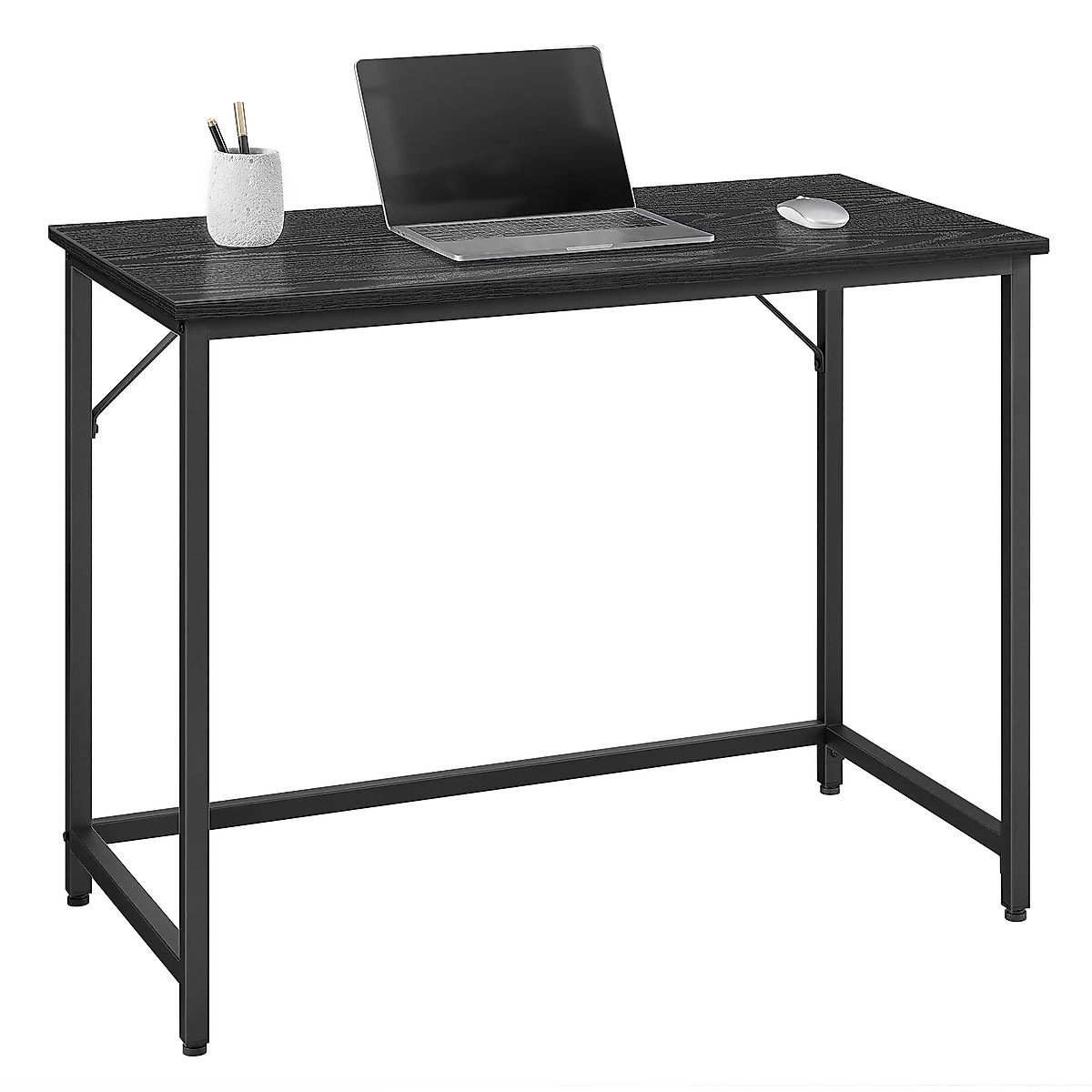 VASAGLE Computer Desk, Gaming Desk, Home Office Desk, for Small Spaces, 19.7 x 39.4 x 29.5 Inches, Industrial Style, Metal Frame, Black with Wood Grain ULWD041B56