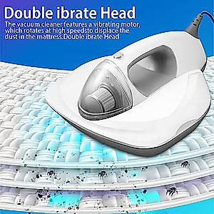 Jic tcaik Bed Vacuum Cleaner,12kpa Machine Household Strong Suction Handheld Mattress Vacuum Cleaner Steamer with Heat Uv Sanitizing Light,Clean Up for Pillows,Sheet,Couch, Blankets,(Corded)