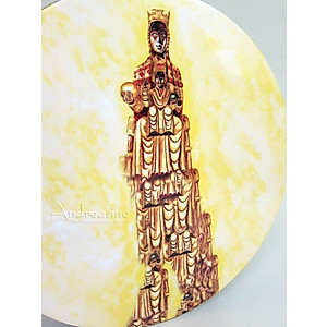 Remo Tambourine, Alessandra Belloni, 16" Dia, 9 Prs Jingles x 1 Row, 'The Black Madonna Of Monserrat' Graphic