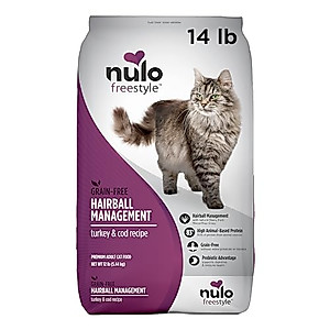 Nulo Freestyle Cat Food, For Hairball Management, Premium Grain-Free Dry Small Bite Kibble, All Natural Animal Protein Recipe with BC30 Probiotic for Digestive Health Support, 14 Pound (Pack of 1)
